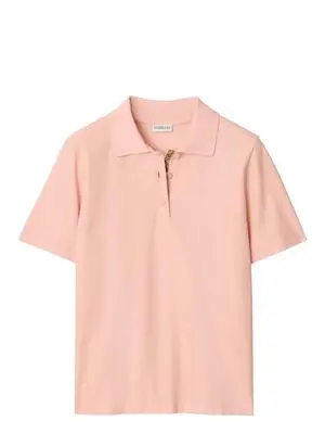 Burberry Cotton Ekd-embroidered Polo Shirt - Pink