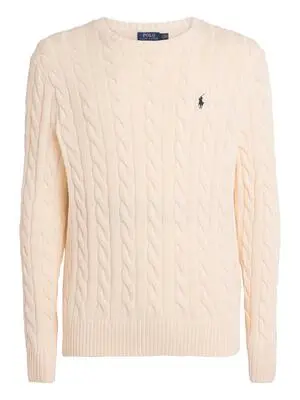 Polo Ralph Lauren Cotton Cable-Knit Sweater Beige