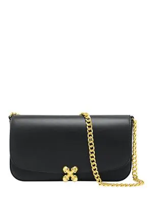 Alexander McQueen Leather Shoulder Bag With Skull Clasp - Black