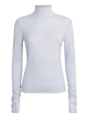 SKIMS Cashmere Sheer Rollneck Top - Blue