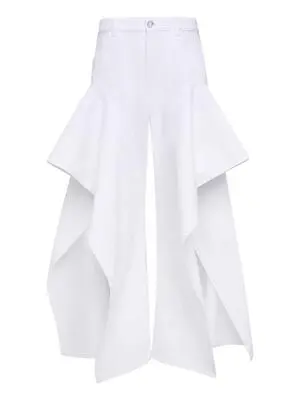 Alaïa Ruffled Split Jeans - White