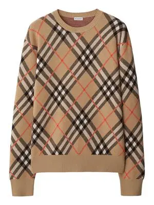 Burberry Wool-mohair Check Cardigan - Beige