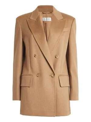 Max Mara Camel Hair Double-breasted Blazer - Beige