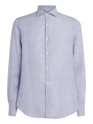 Paul & Shark Linen Stripe Shirt - Blue