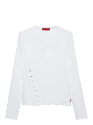 Max & Co. Jersey Asymmetric Long-sleeve T-shirt - White
