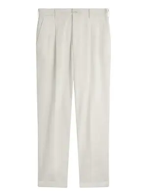 Dunhill Stretch-cotton Twill Double-pleat Chinos - White