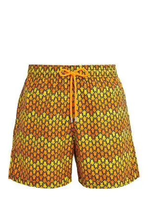 Vilebrequin Turtle Print Moorea Swim Shorts - Orange