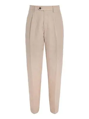 Eleventy Linen Tailored Trousers - Beige