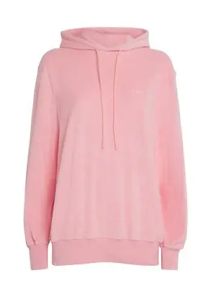 Hunza G Cotton Terry Towelling Hoodie - Pink