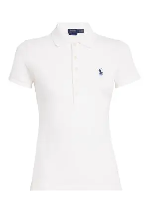 Polo Ralph Lauren Stretch-cotton Julie Polo Shirt - White