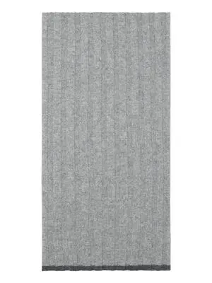 Brunello Cucinelli Cashmere Ribbed Scarf - Grey