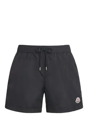 Moncler Logo Appliqué Swim Shorts - Black
