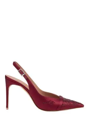 MALONE SOULIERS Satin Slingback Heels - Red