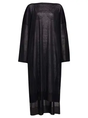 Alaïa Linen-silk Kaftan Dress - Black