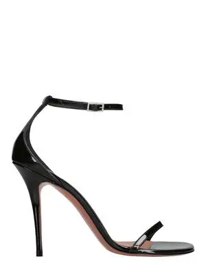 Amina Muaddi Barbara 105 Heeled Sandals In Patent Leather - Black