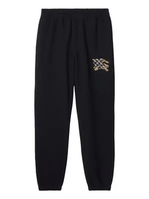 Burberry Cotton Check Ekd Slim Sweatpants - Black