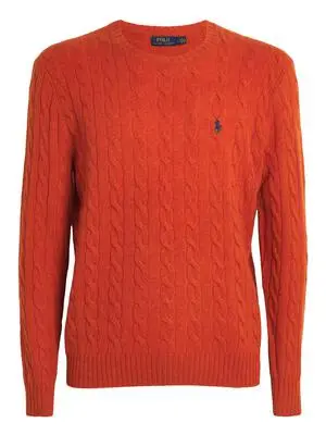 Polo Ralph Lauren Wool-cashmere Cable-knit Sweater - Orange