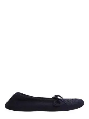 WILLIAM SHARP Cashmere Crystal-embellished Dolly Slippers - Navy