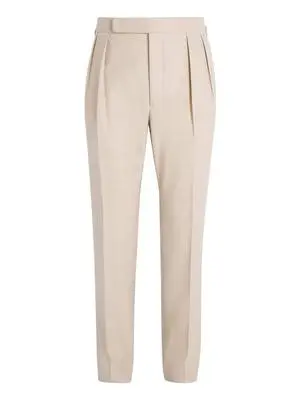 Ralph Lauren Purple Label Wool Tailored Trousers - Beige