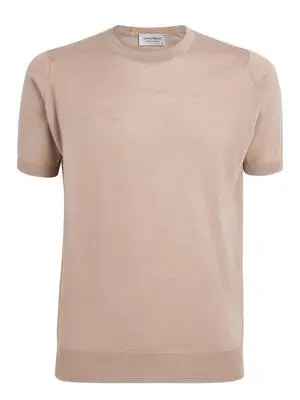 John Smedley Merino Wool T-shirt - Beige