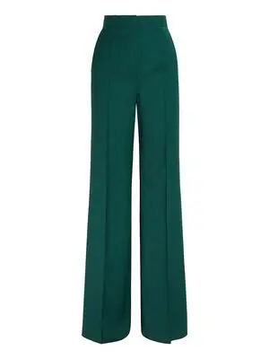 Max Mara Virgin Wool Wide-leg Trousers - Green