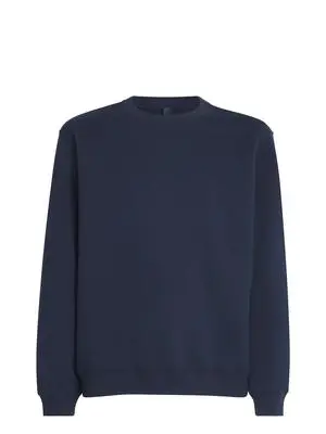 SKIMS Fleece Lounge Crew-neck Sweatshirt - Navy