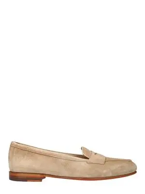 Santoni Suede Carla Loafers - Beige
