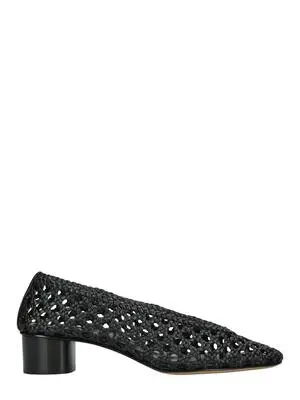 Le Monde Beryl Leather Woven Pumps - Black