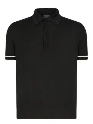 TOM FORD Cashmere-silk Polo Shirt - Black