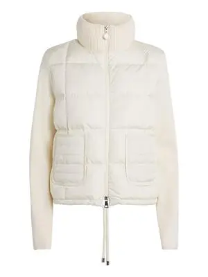 Moncler Down-wool Panelled Cardigan - White
