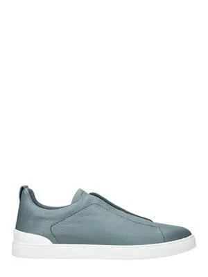 Zegna Leather Triple Stitch Sneakers - Green