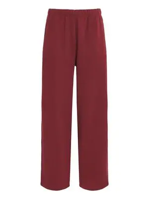 SKIMS Cotton-blend Fleece Straight Sweatpants - Burgundy