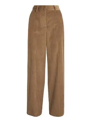 Max Mara Corduroy Straight Trousers - Beige
