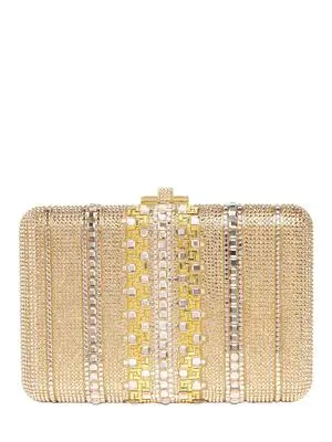 Judith Leiber Crystal Lattice Slim Slide Clutch Bag - Gold