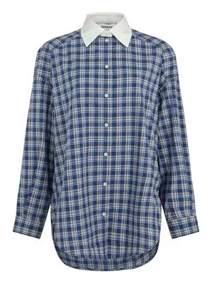 Sandro Rhinestone-embellished Check Shirt - Blue