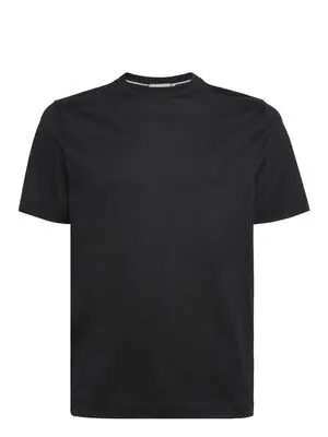 Canali Cotton Double-neck T-shirt - Black