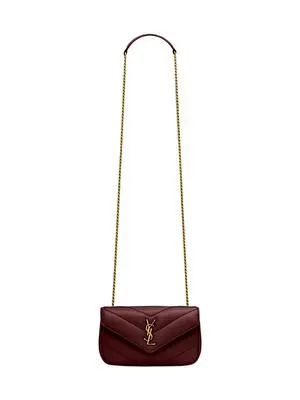 Saint Laurent Mini Loulou Shoulder Bag - Burgundy