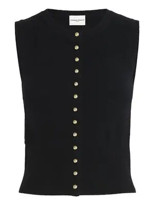 Claudie Pierlot Wool Sleeveless Cardigan - Black