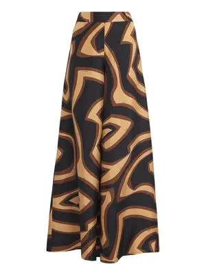 Emilio Pucci Silk Labirinto Print Trousers - Gold
