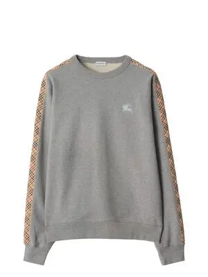 Burberry Cotton Check-trim Sweatshirt - Grey