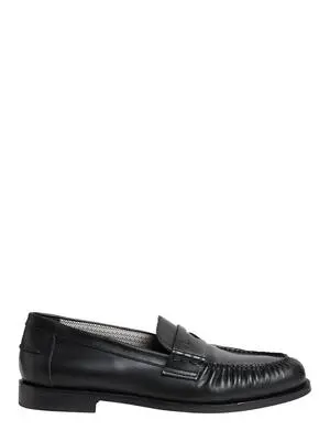 Emporio Armani Leather Loafers - Black