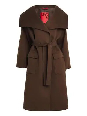 Max & Co. Wool-cashmere Wrap Coat - Brown