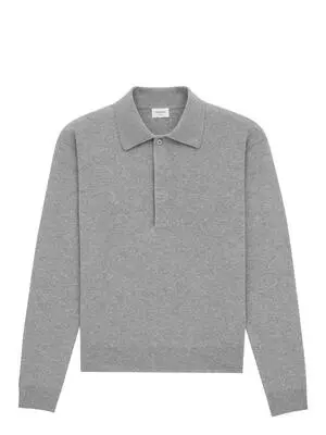 Saint Laurent Wool Polo Sweater - Grey