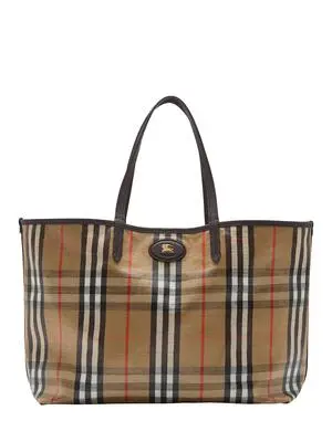 Burberry Medium Canvas Highlands Tote - Beige