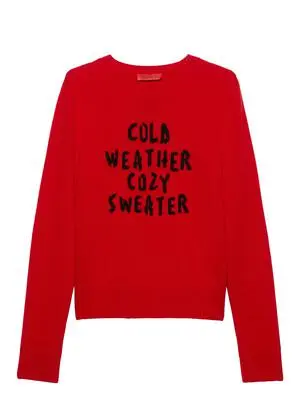Max & Co. Wool-cashmere Embroidered Sweater - Red