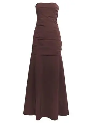 ST. AGNI Cotton-blend Strapless Maxi Dress - Burgundy