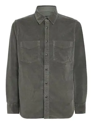 Rag & Bone Stretch-cotton Corduroy Cpo Overshirt - Green
