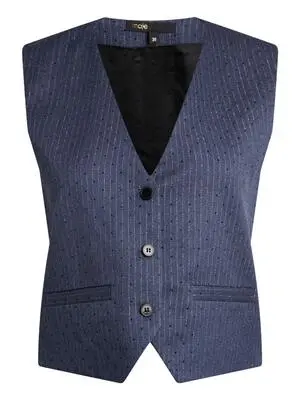 Maje Stripe Rhinestone-embellished Waistcoat - Blue
