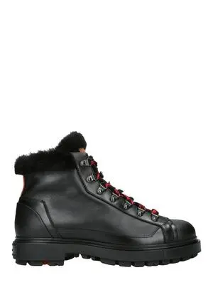 Santoni Leather St. Moritz Hiking Boots - Black
