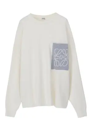 Loewe Cotton-blend Anagram Sweater - Beige